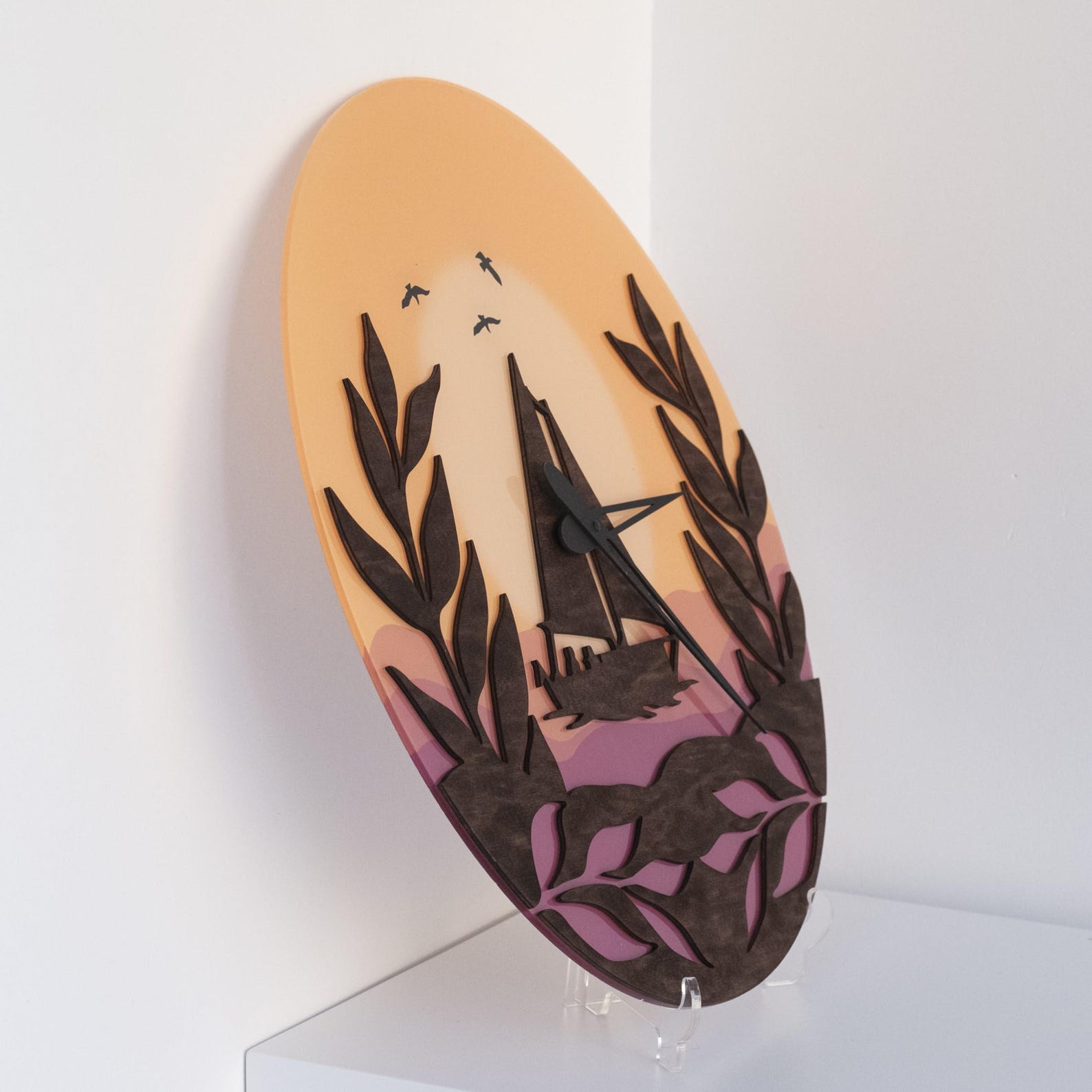 Ship Wall Clock, Boat Clock, Sea Wall Clock, Sailing Boat Wall Art ...