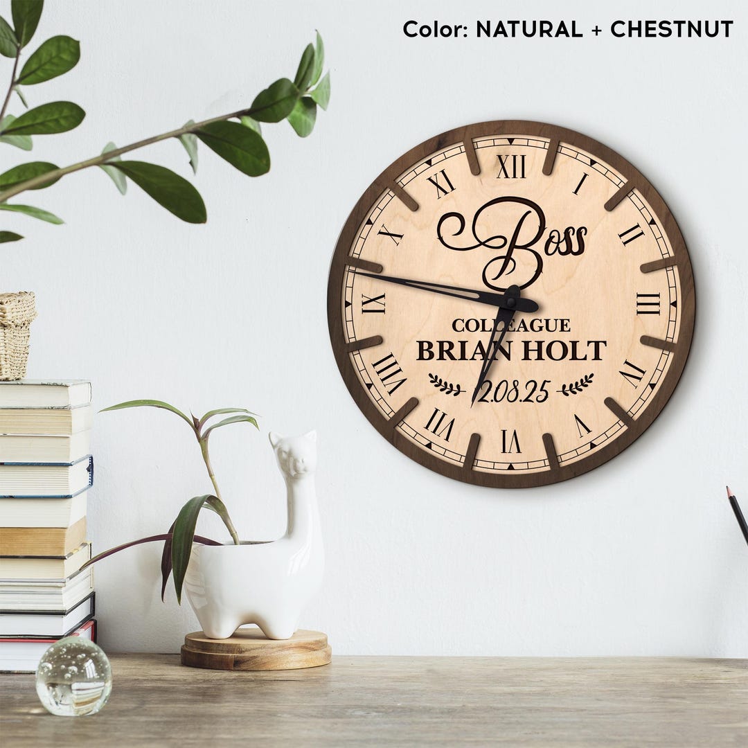 Custom Boss Wall Clock, Boss Gift Custom, Colleague Clock Gift, Thank ...