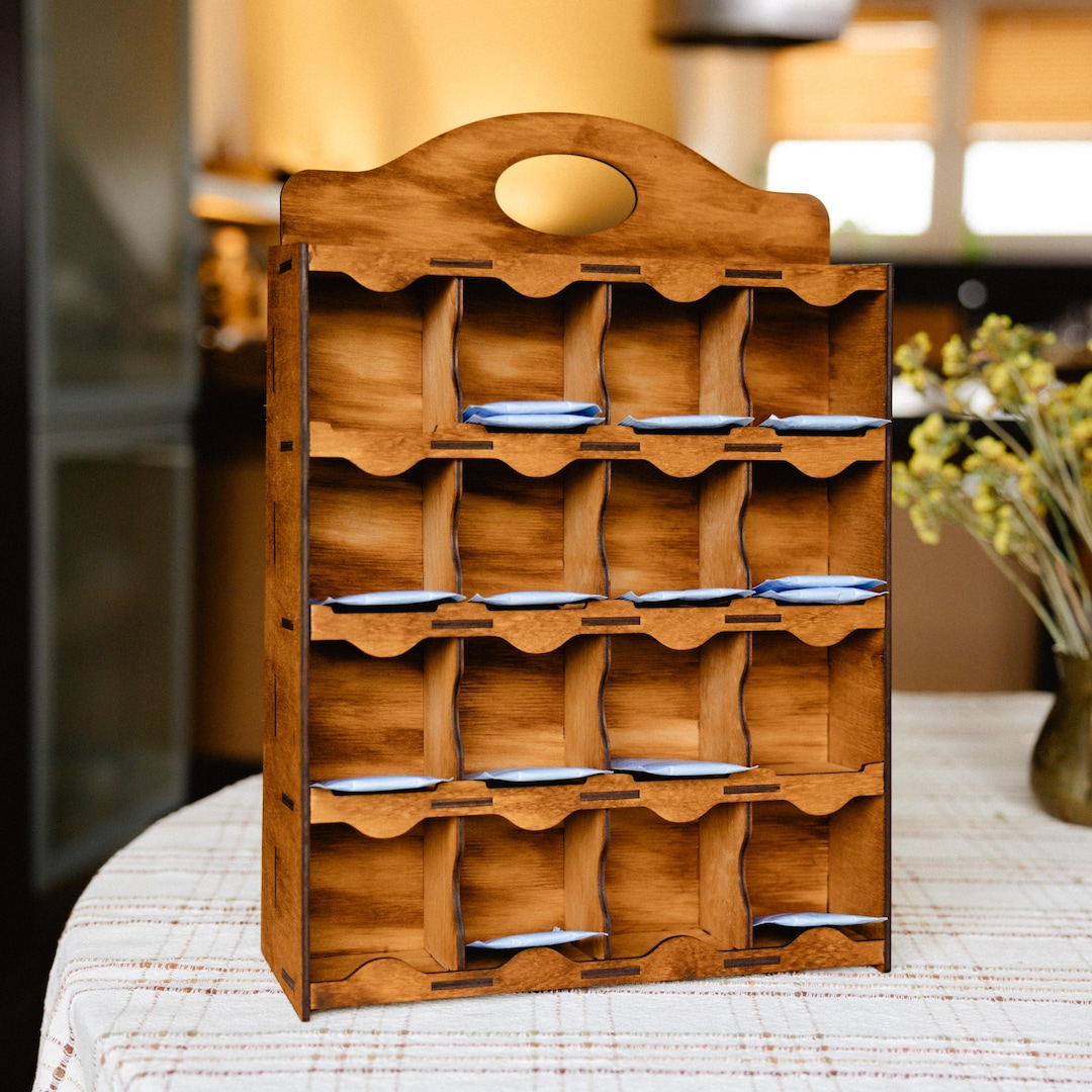 Tea Bag Organizer Large, Tea Bag Holder Wood, Tea Bag Storage Organizer ...