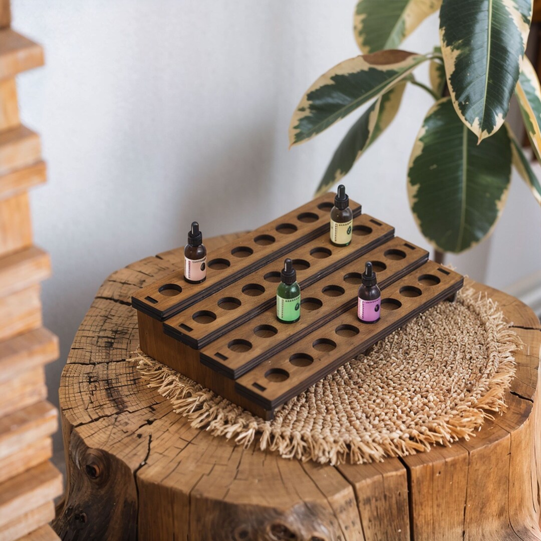 Wood Essential Oil Display, Essential Oil Roller Bottle Display ...