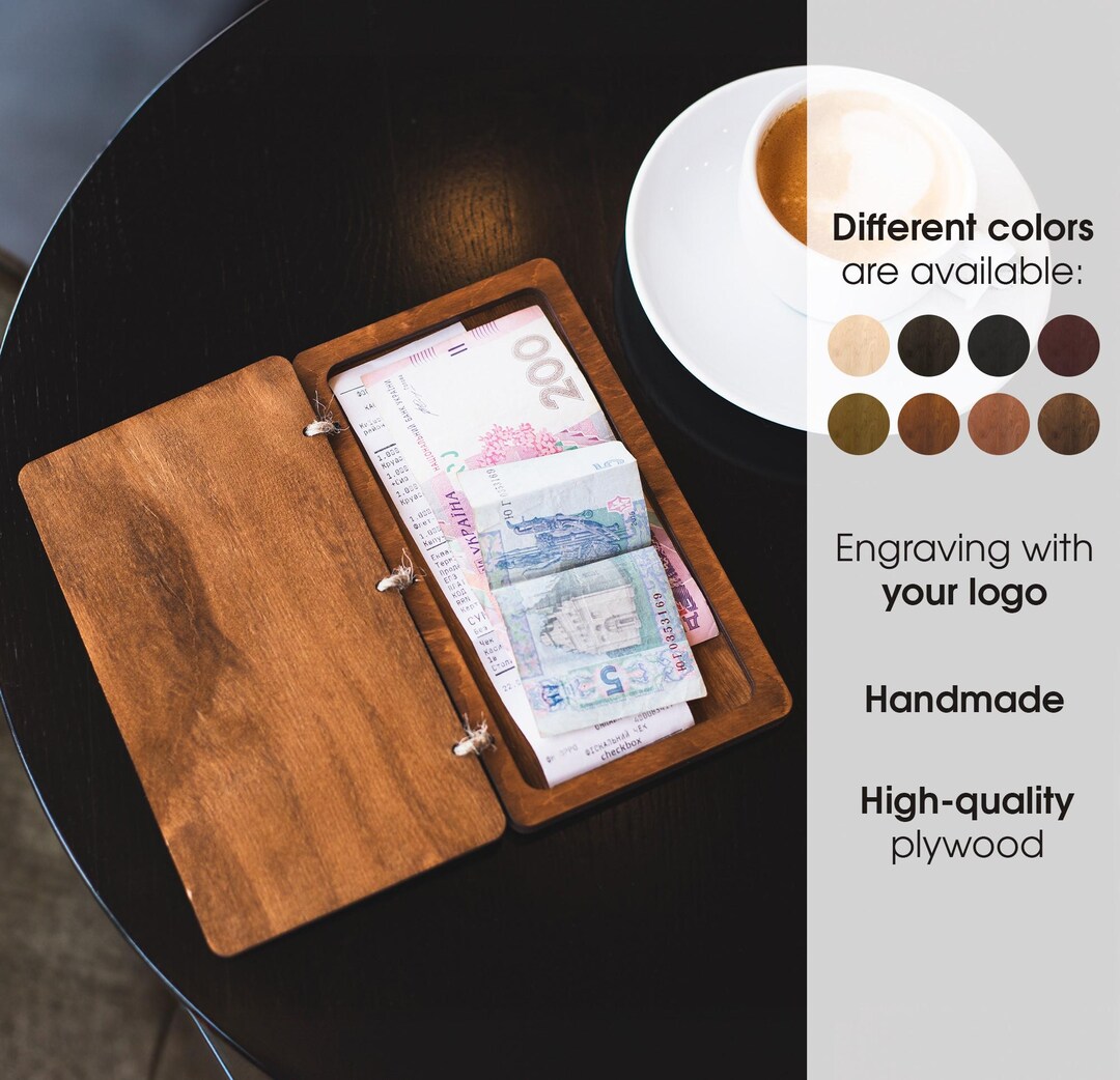 Check Presenter Wood, Receipt Holder, Custom Check Presenter, Check ...