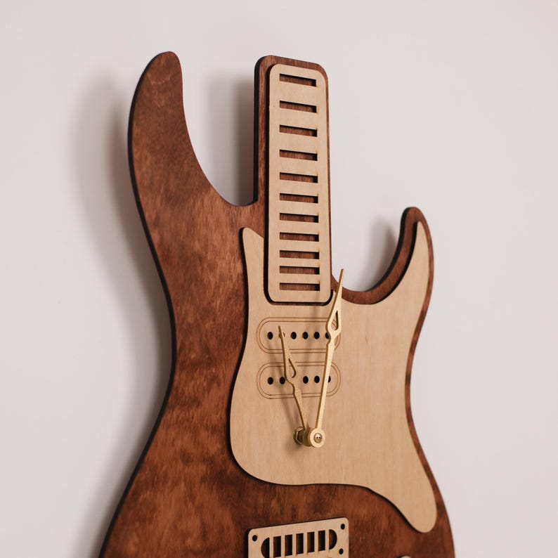 Guitar Wall Clock, Music Wall Clock, Guitar Room Decor, Electric Guitar ...