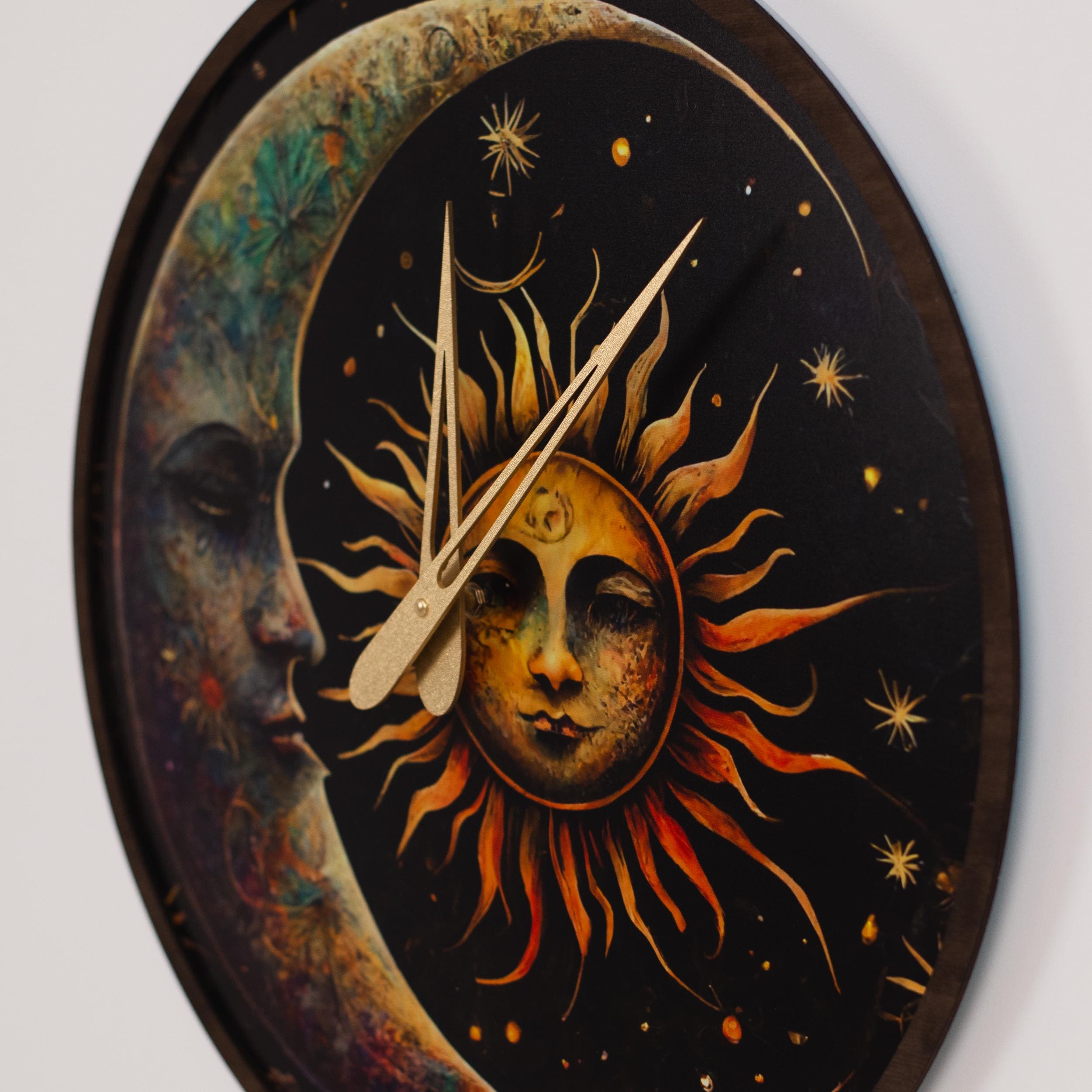 Sun Moon Clock, Moon Clock, Sun Clock, Lunar Wall Clock, Fantasy Clock ...