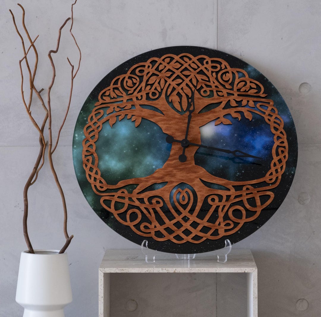 Viking Tree of Life Clock, Celtic Tree Clock, Tree of Life Wall Clock ...