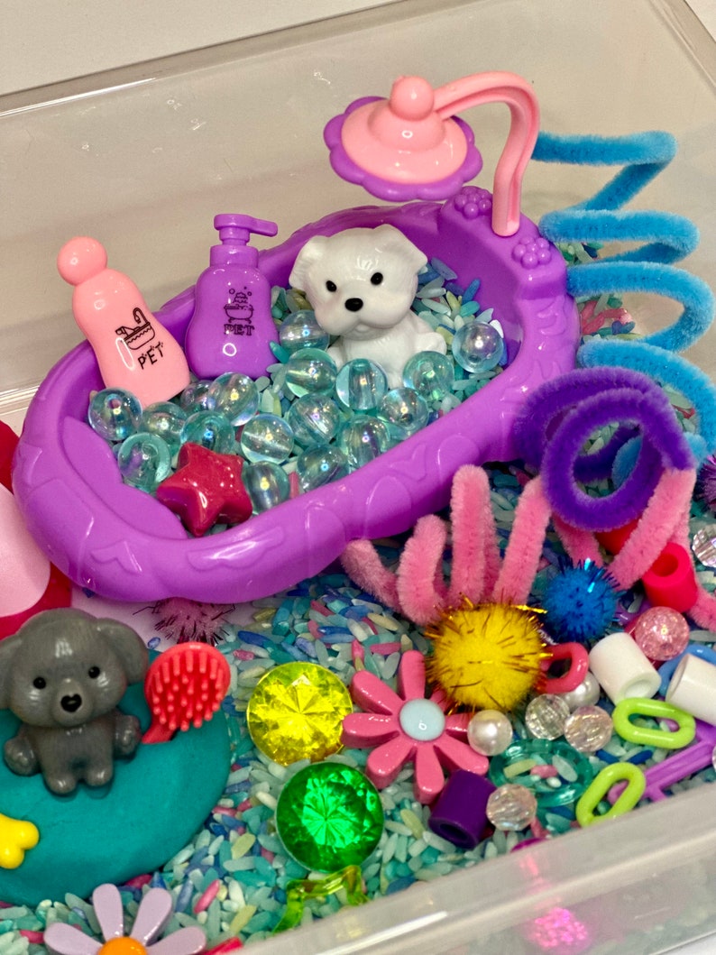Puppy Spa Sensory Bin, Puppy Playdough Kit, Sensory Kit, Puppy Pals ...