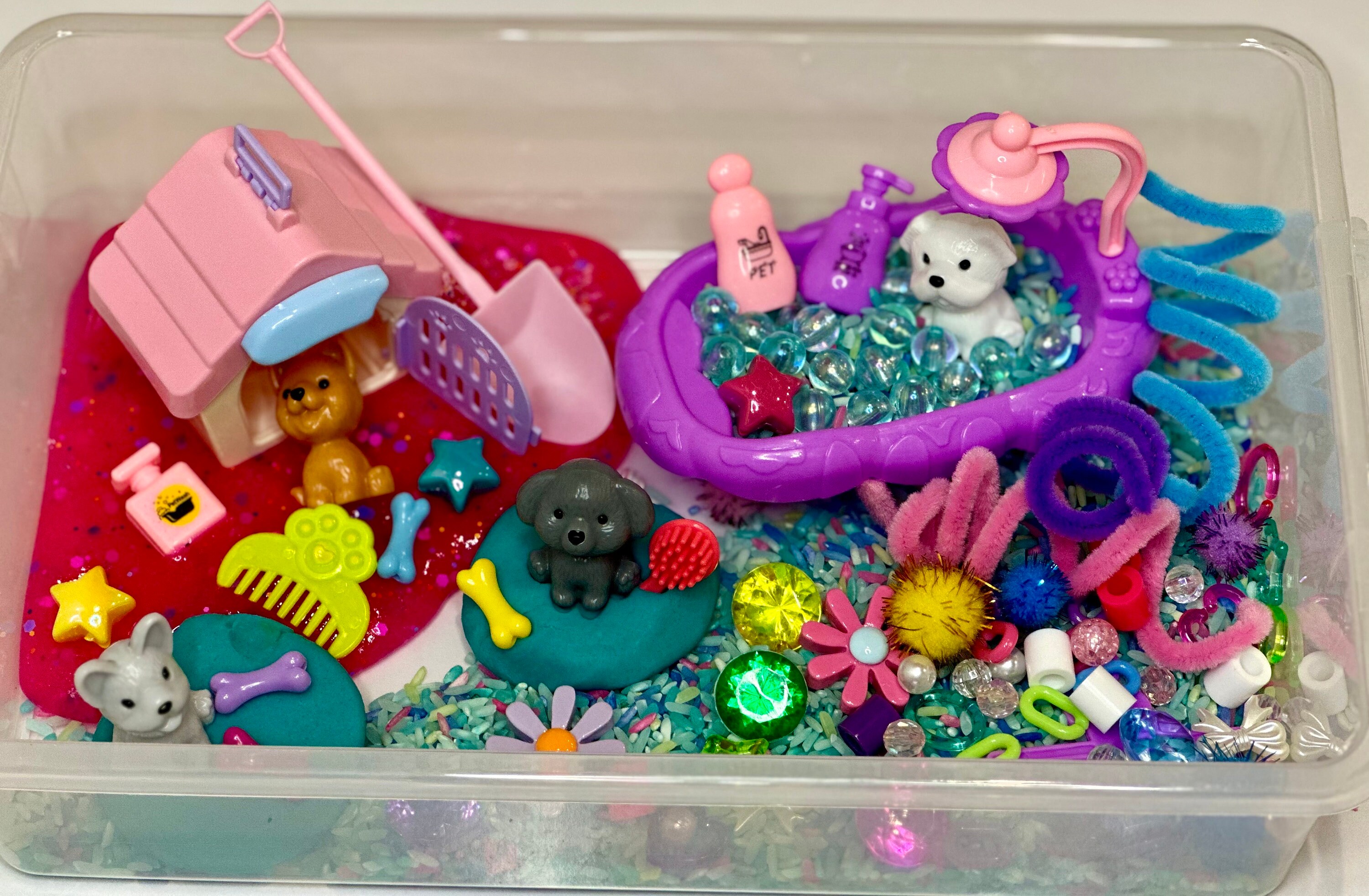 Puppy Spa Sensory Bin, Puppy Playdough Kit, Sensory Kit, Puppy Pals ...