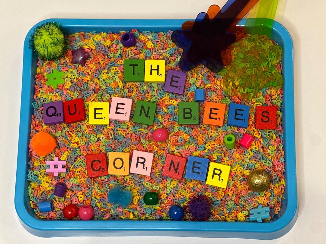 Back to School Sensory Bin, Educational Toy, Alphabet Playdough Kit ...