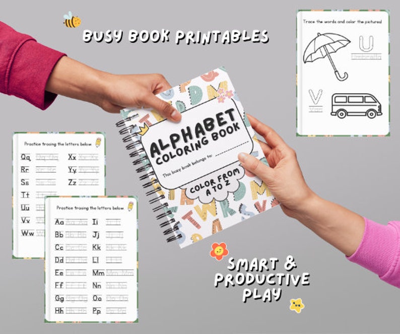 Alphabet Coloring Book A to Z Activity Book With Coloring and Tracing ...