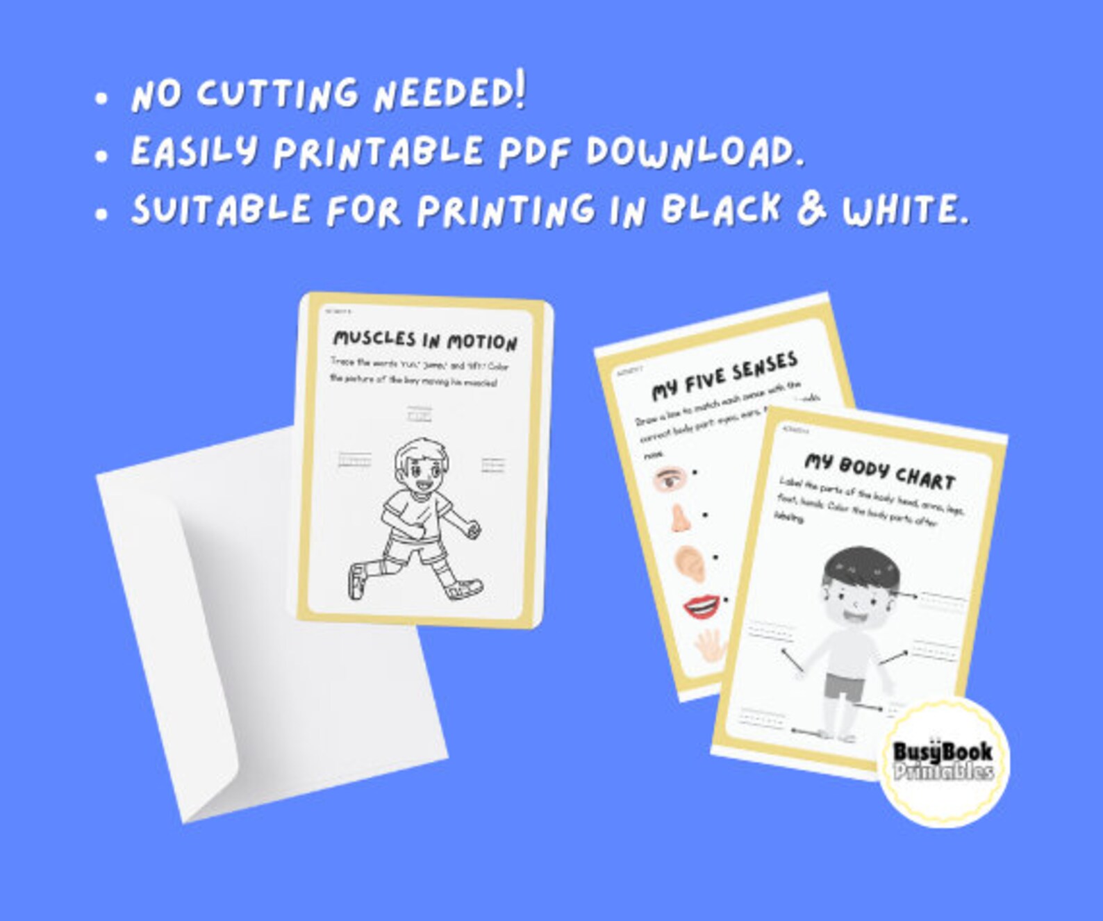 Body Parts Busy Book for Kids I Know My Body Activity Book With ...