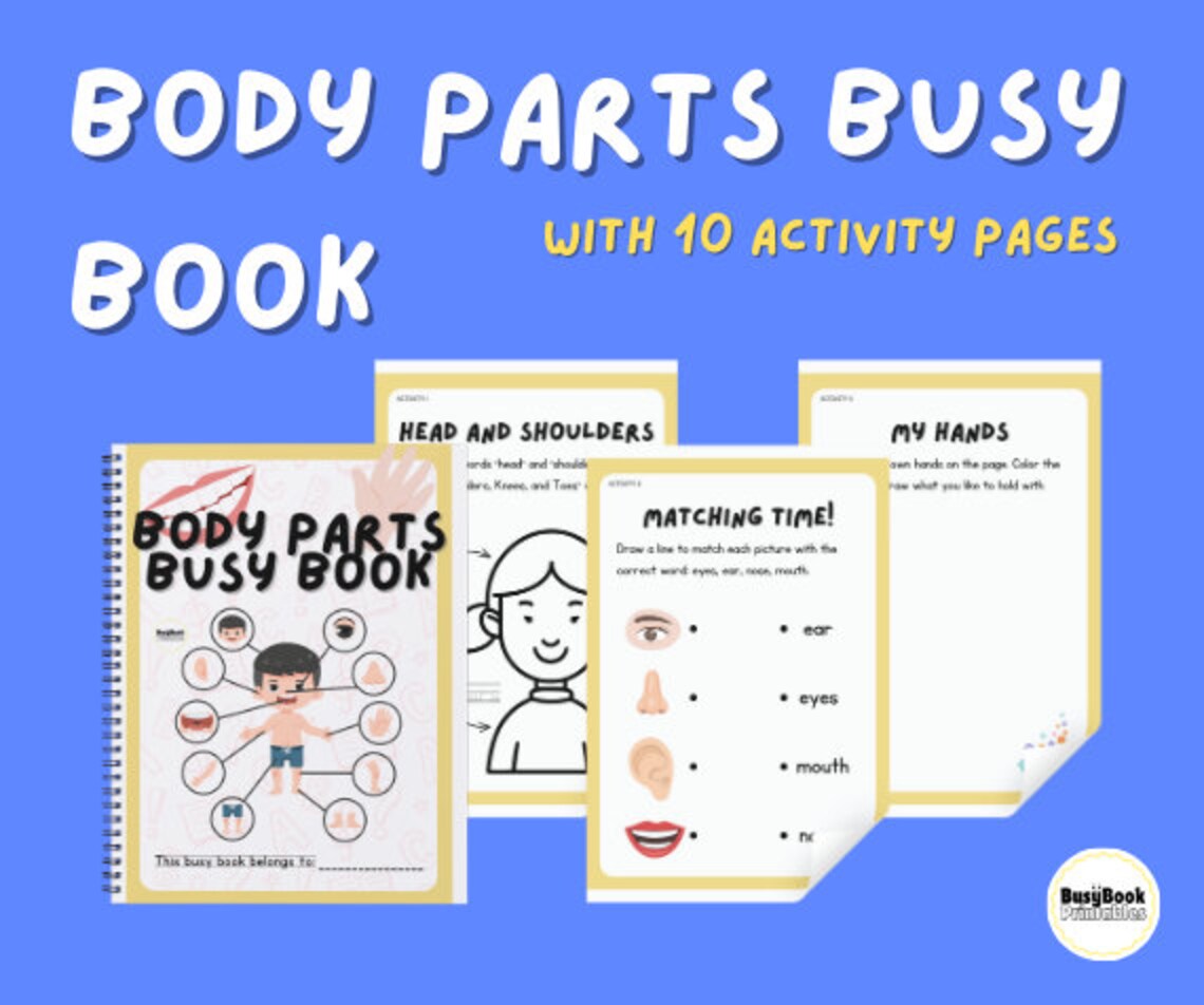 Body Parts Busy Book for Kids I Know My Body Activity Book With ...