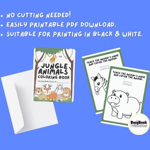 Jungle Animals Coloring Book Activity Book With Coloring and Tracing ...