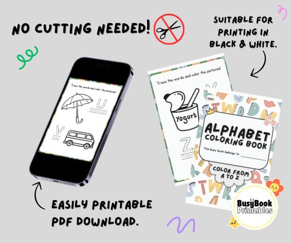 Alphabet Coloring Book A to Z Activity Book With Coloring and Tracing ...