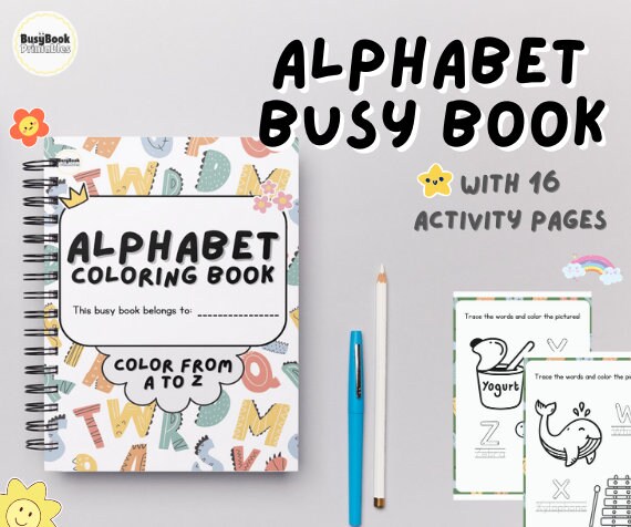 Alphabet Coloring Book A to Z Activity Book With Coloring and Tracing ...