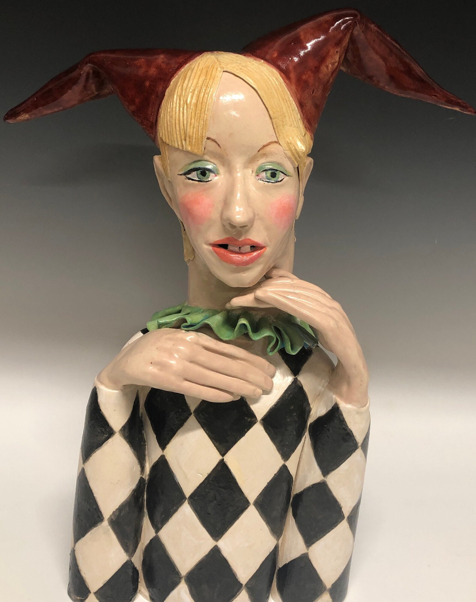 Ceramic Sculpture of a Harlequin - Etsy