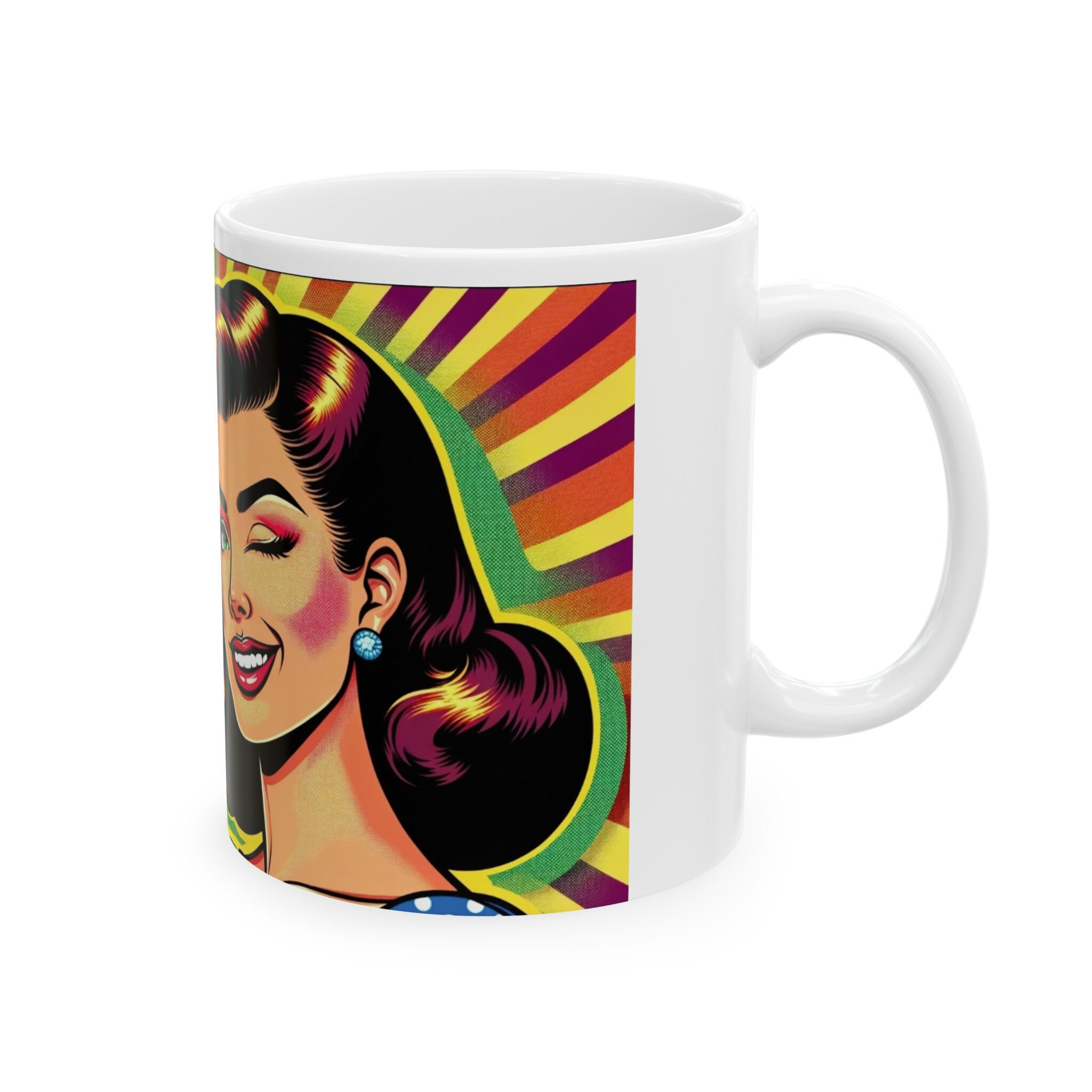 Now With Added Rizz Woman Pop Art Style Ceramic Mug, 11oz, 15oz - Etsy