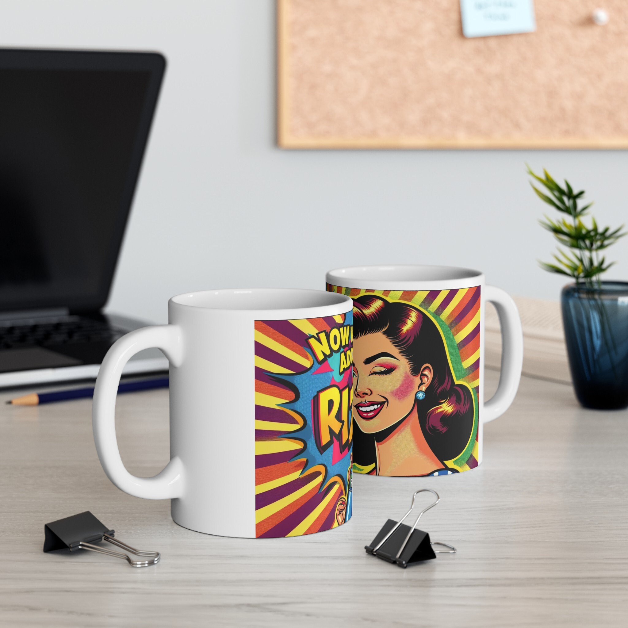Now With Added Rizz Woman Pop Art Style Ceramic Mug, 11oz, 15oz - Etsy