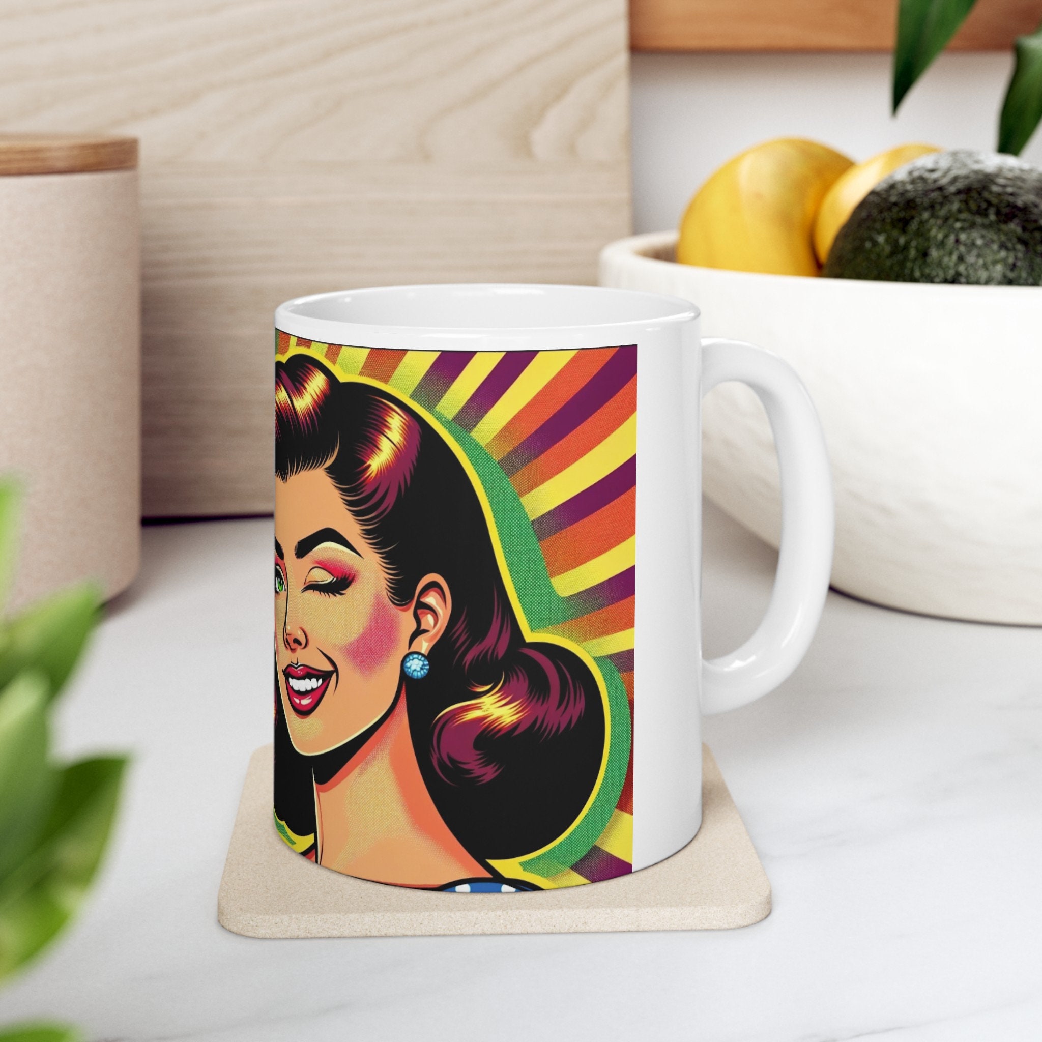 Now With Added Rizz Woman Pop Art Style Ceramic Mug, 11oz, 15oz - Etsy