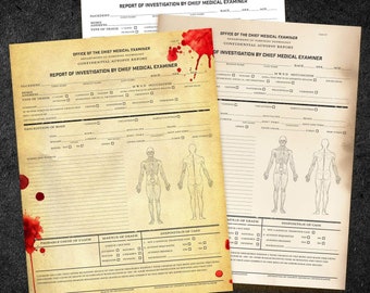 Printable Autopsy Report Template for DIY Murder Mystery Party Decor Fake Crime Scene Forensic ...