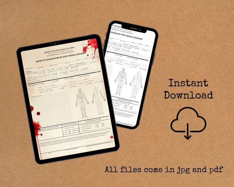 Printable Autopsy Report Template for DIY Murder Mystery Party Decor ...