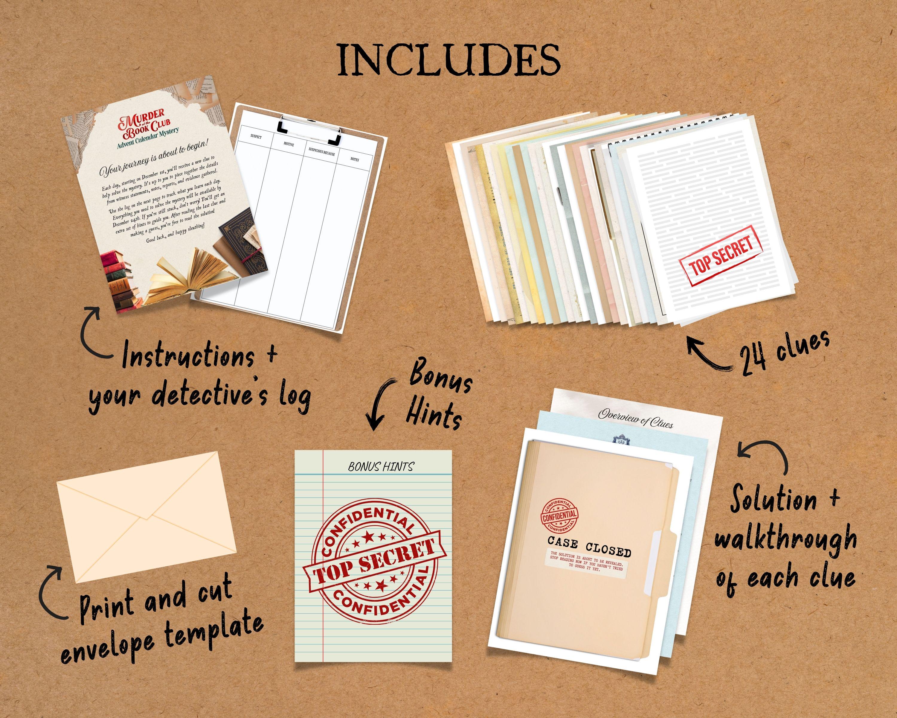Murder Mystery Advent Calendar Printable Detective Game Christmas ...