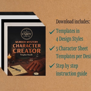 Murder Mystery Template Character Sheet for DIY Mystery Party Kit ...