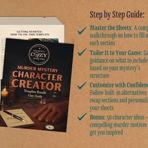 Murder Mystery Template Character Sheet for DIY Mystery Party Kit ...