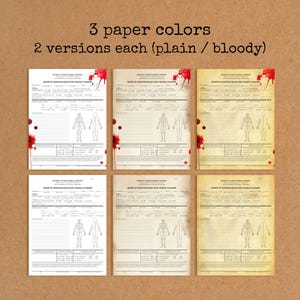 Printable Autopsy Report Template for DIY Murder Mystery Party Decor Fake Crime Scene Forensic ...