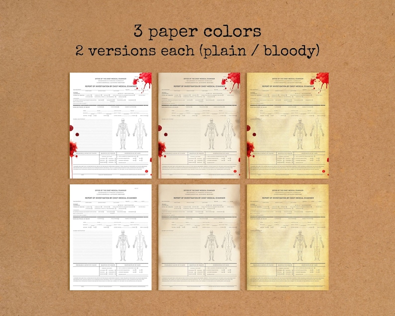 Printable Autopsy Report Template for DIY Murder Mystery Party Decor ...