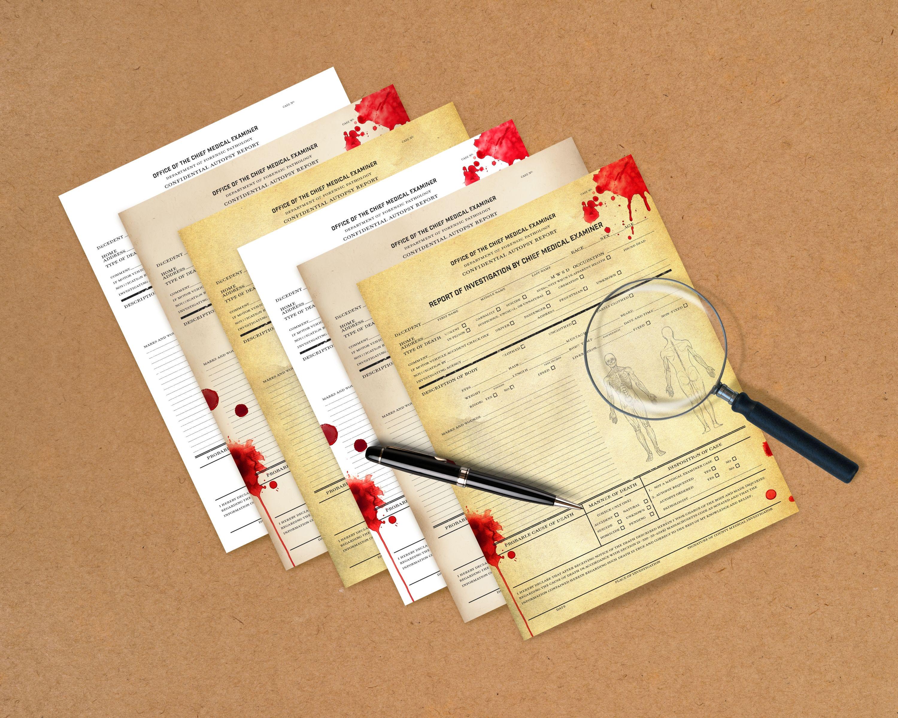 Printable Autopsy Report Template for DIY Murder Mystery Party Decor ...