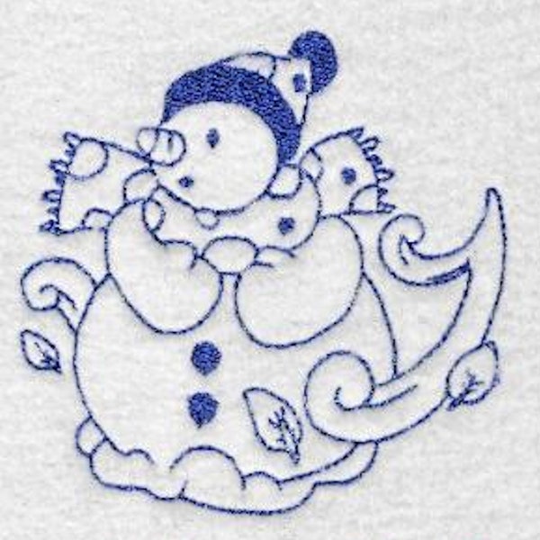 Redwork Snowman - Etsy