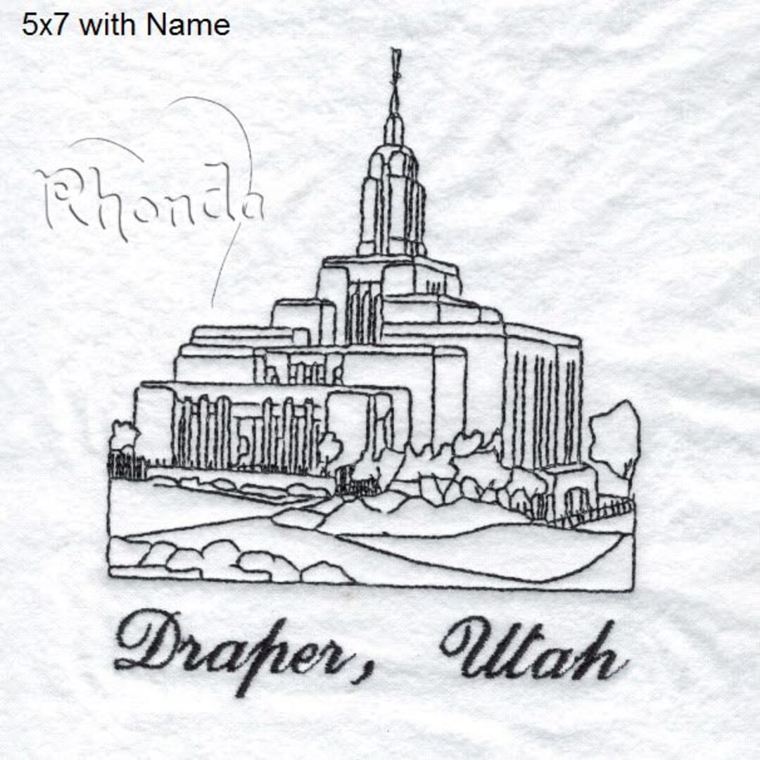 LDS Draper Utah Temple Machine Embroidery Designs - Etsy