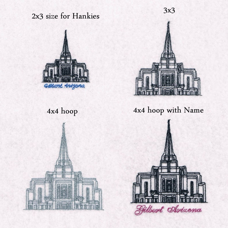 LDS Gilbert Arizona Temple Machine Embroidery Designs - Etsy