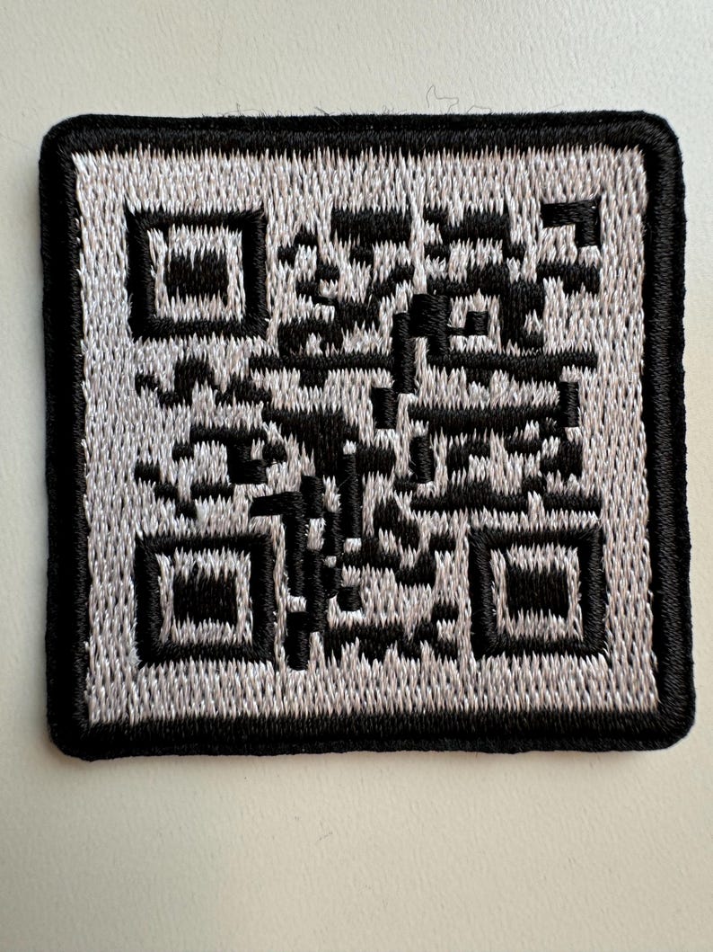 Combo-custom QR Code Embroidered Patch – Personalized Scanable Patch, Iron-on, Logo, Social ...
