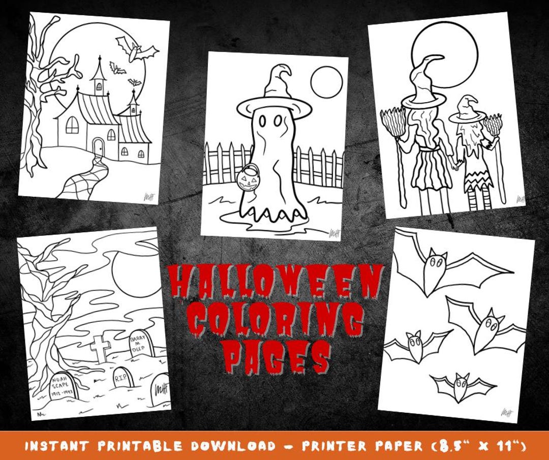 Haunted House Halloween Coloring Pages: Spooky Fun (digital Download ...