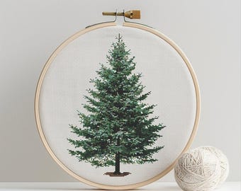 Pine Tree Cross Stitch Pattern: Winter Christmas Forest (PDF Digital ...