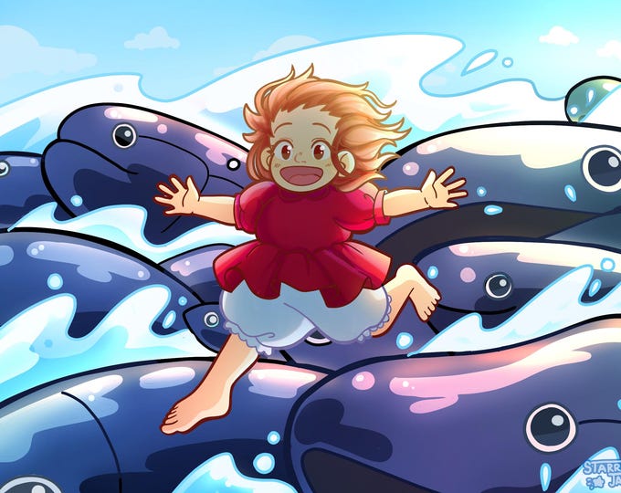 Ponyo Fan Art Print - Etsy Australia