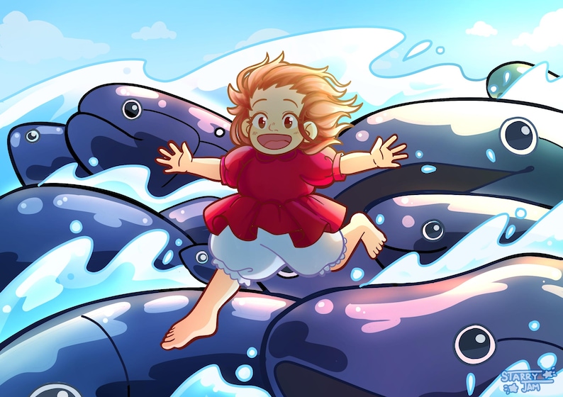 Small Studio Ghibli Ponyo Fanart Print Holographic - Etsy