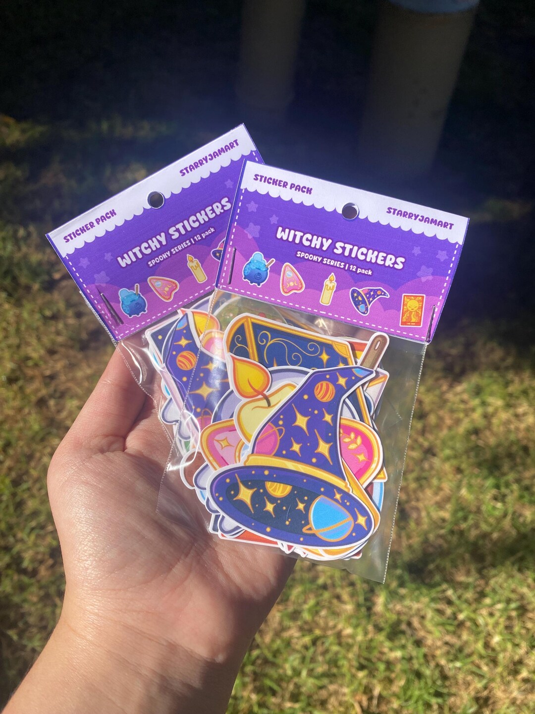 Witch Themed Sticker Pack | Waterproof and Holographic 12 Pack of ...
