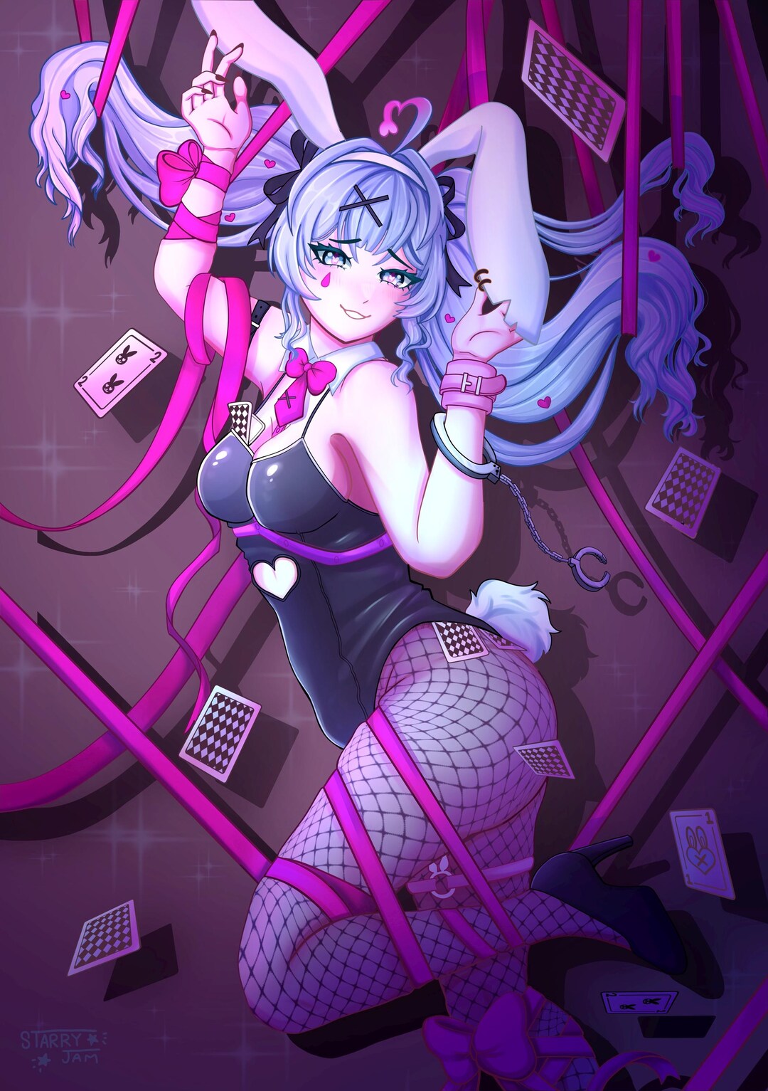 Rabbit Hole Hatsune Miku Vocaloid Art Print 5x7 In Holographic