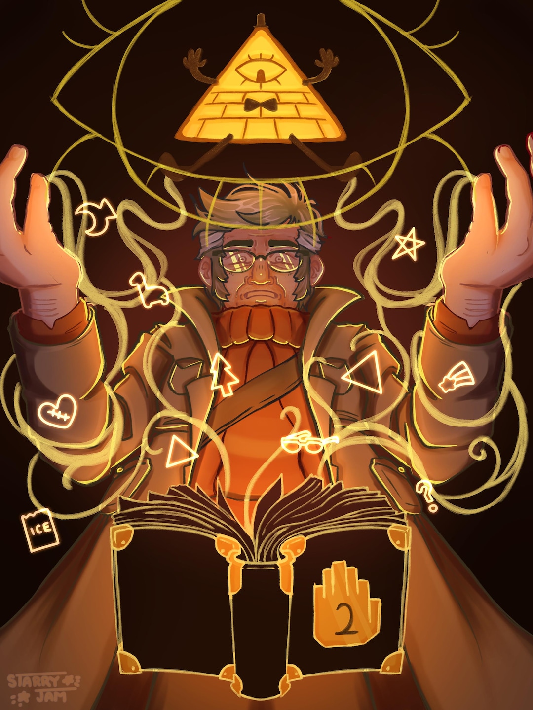 Gravity Falls Stanford and Bill Cipher Art Print | 5x7 In - Etsy