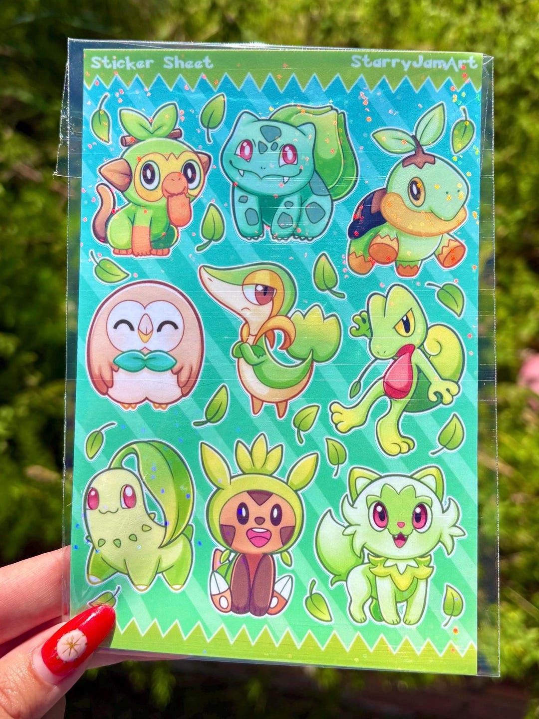 Pokémon Grass Starters Sticker Sheet - Etsy