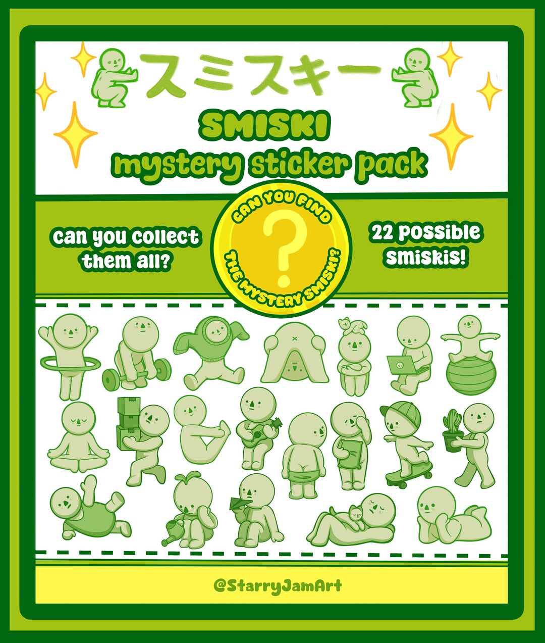 Smiski Mystery Sticker Bag | 3 Stickers Inside! - Etsy