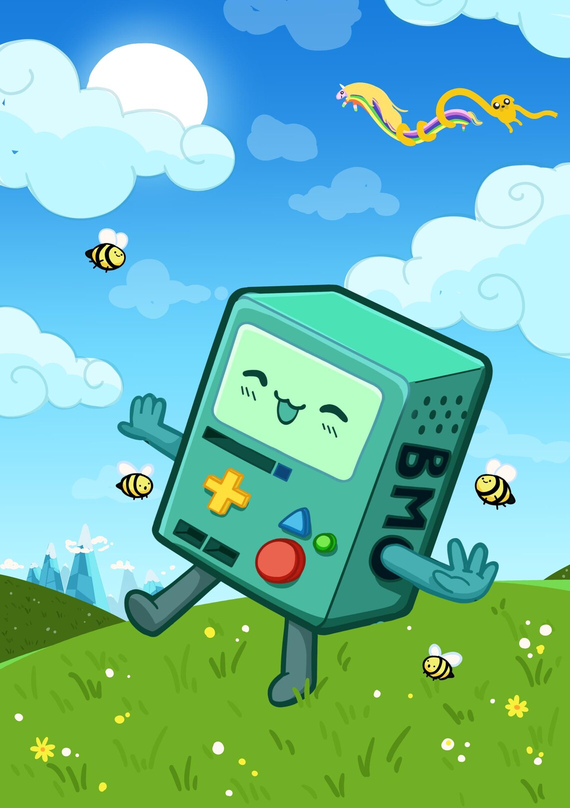 BMO Adventure Time Art Print | 5x 7 in | Holographic Cartoon Print - Etsy