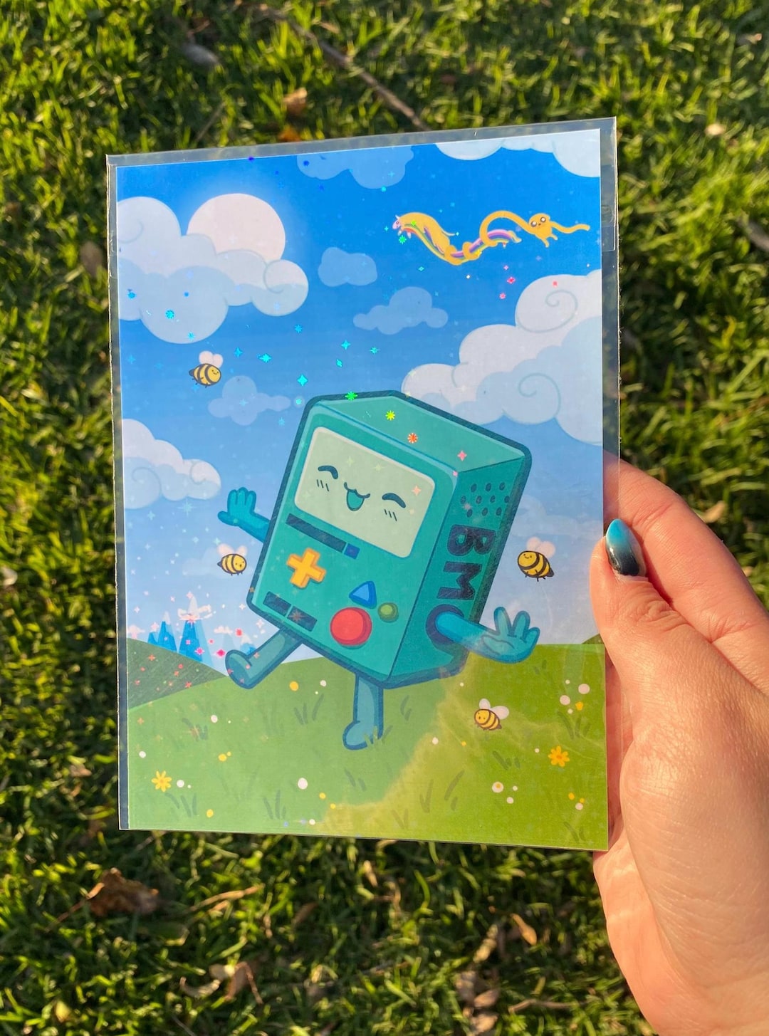 BMO Adventure Time Art Print | 5x 7 in | Holographic Cartoon Print - Etsy