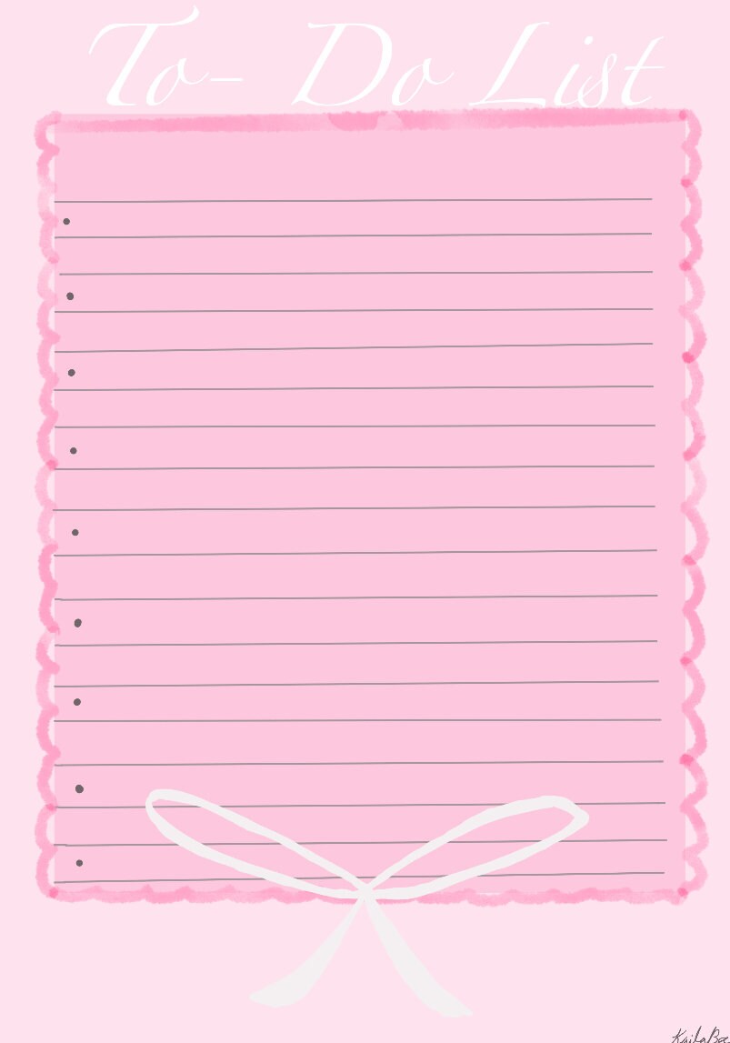 Coquette To-do List Printable Template - Etsy