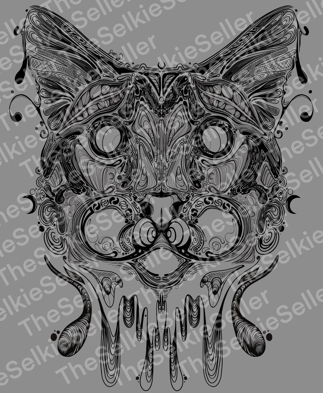 Cat Digital Art - Etsy