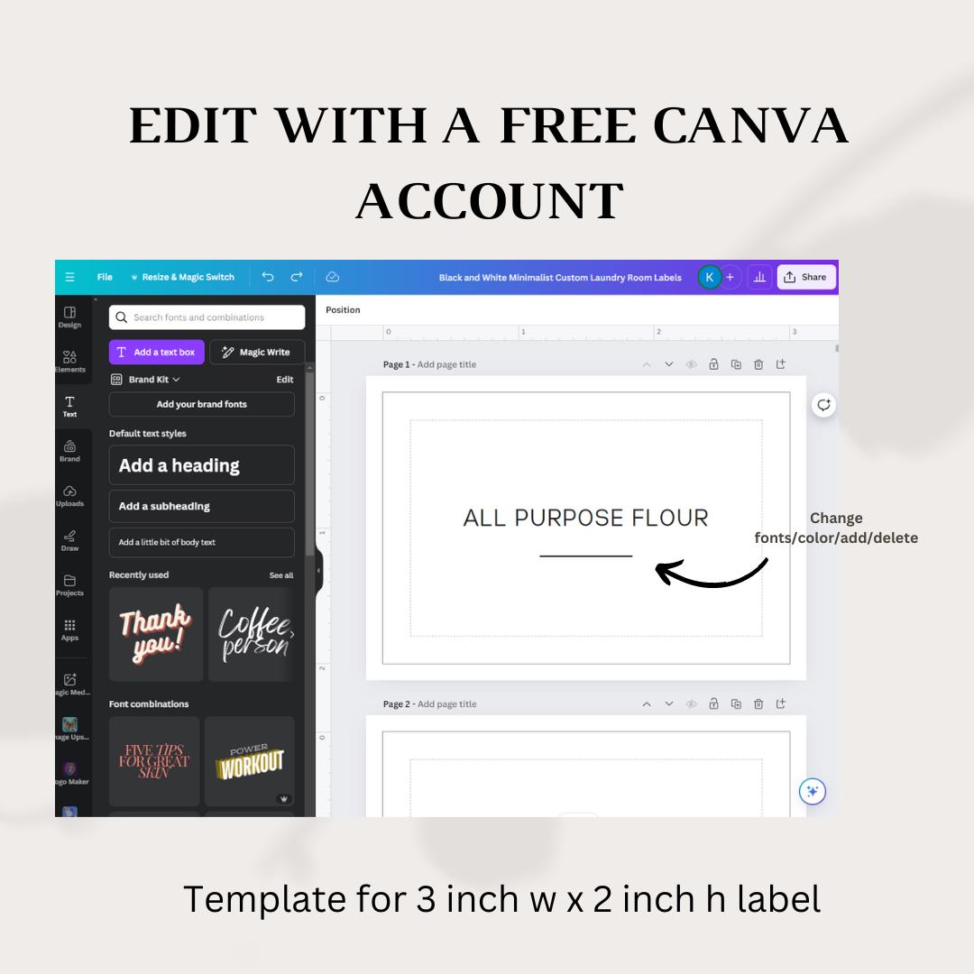 144 Kitchen Pantry Label Template & Printable PDF | Organizational ...