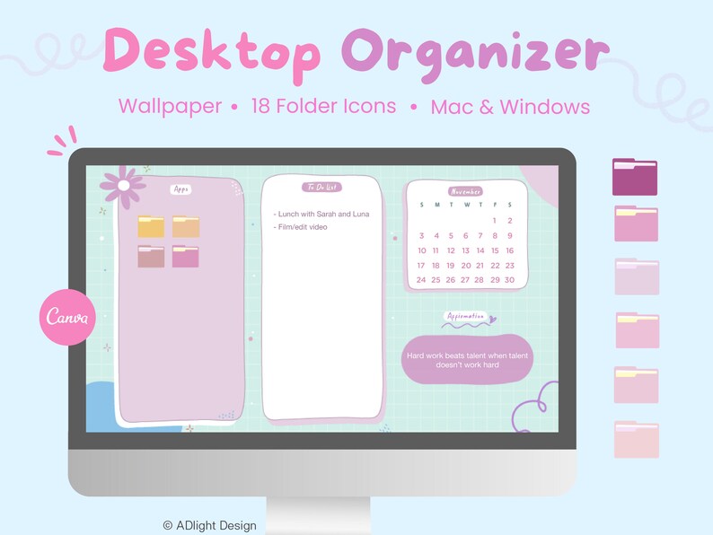 2024 Colourful Desktop Organizer Calendar, Monthly & Weekly Desktop ...