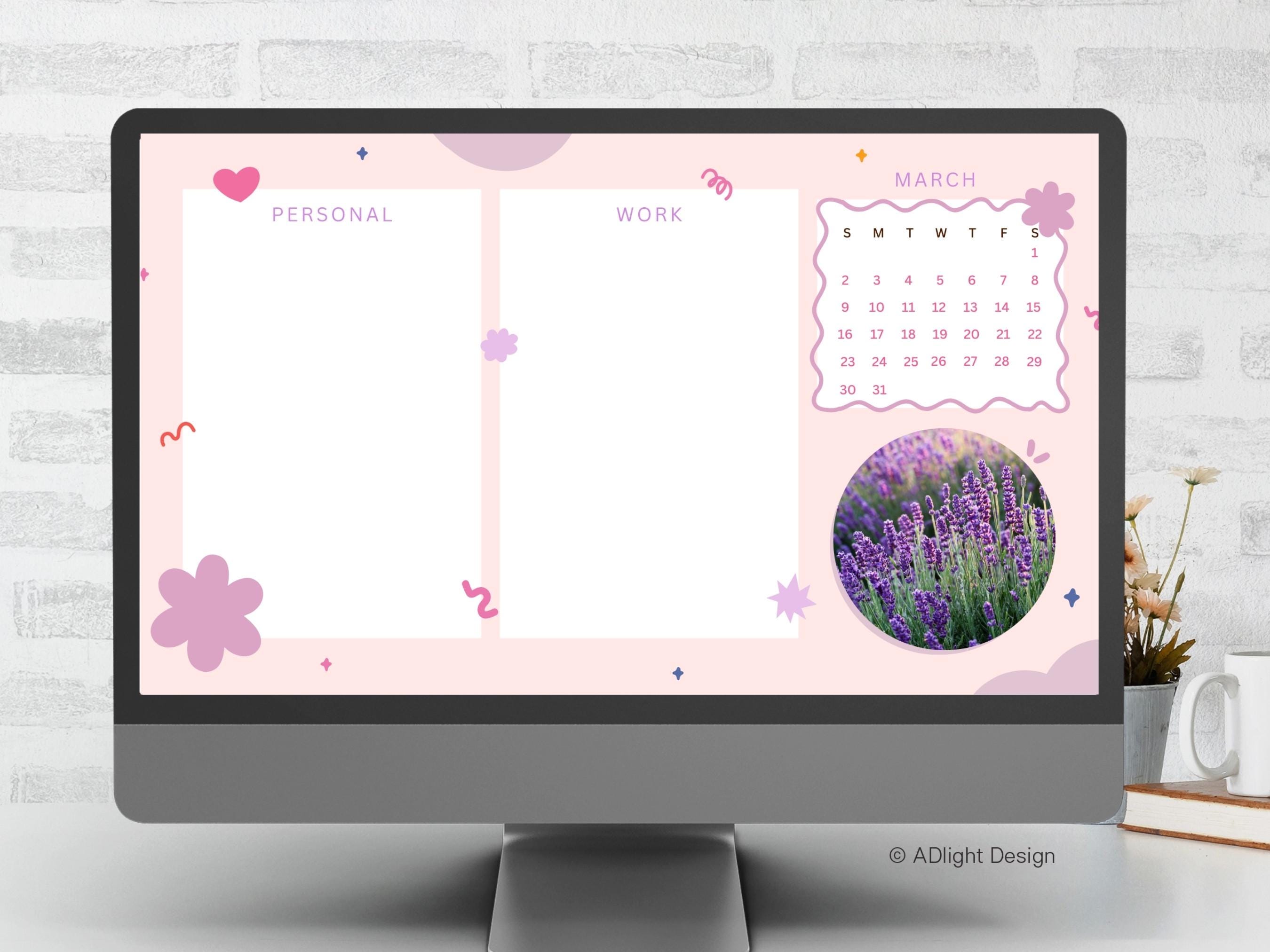 2025 Calendar Desktop Organizer With Bonus 2 Wallpapers,digital Art ...