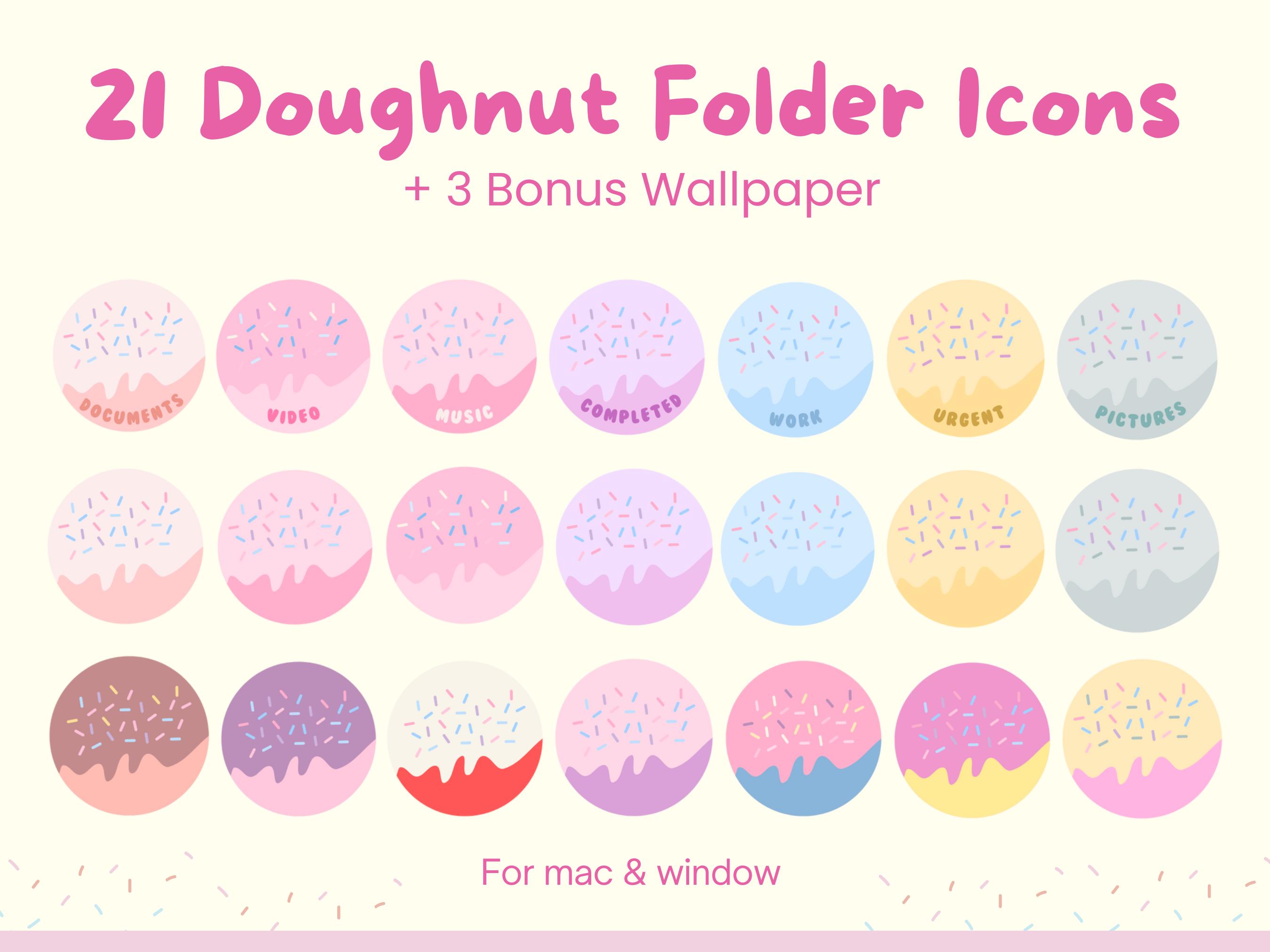 21 Doughnut Folder Icon Sets for Mac & Pc,folder Icons, Desktop ...